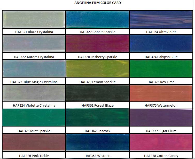 Angelina Film – All 18 Colors – 3′ of each color – Heirlooms By Sharon